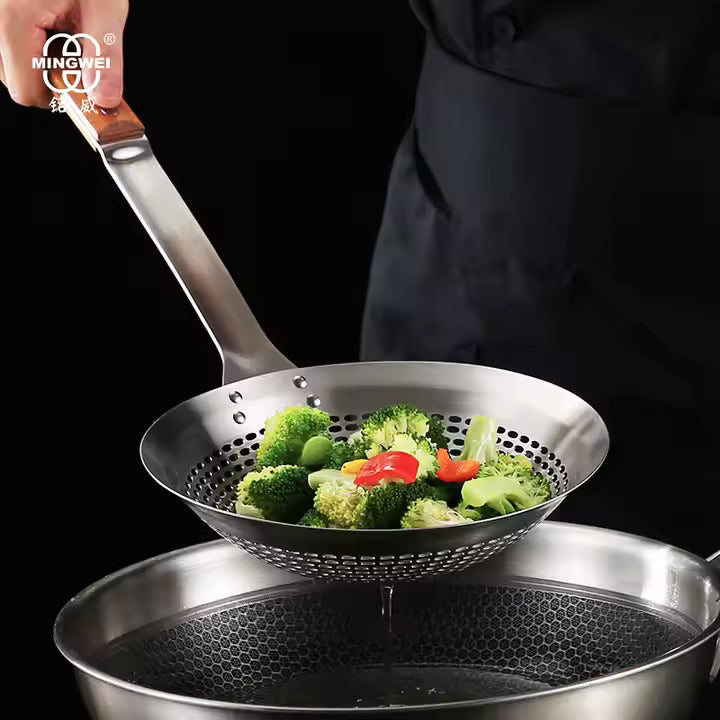 Commercial/Domestic Stainless Steel Frying Jhara, Strainer, Skimmer ...