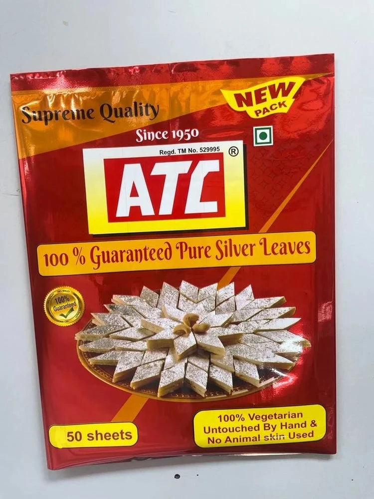 Silver leaves/ chandi Vark/ silver vark 50 sheets/ 150 sheets – The ...