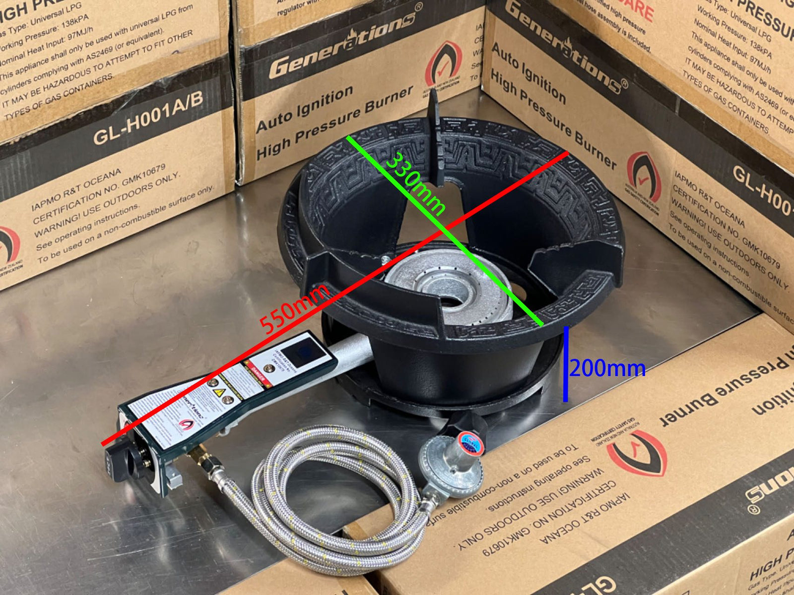 High Pressure Burner Auto Ignition Powerful Wok Burner Gas Stove Gas C ...