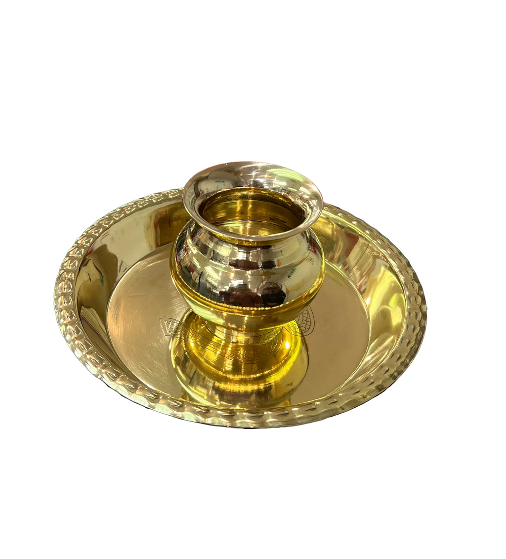 Brass Pooja Thali deep and lota set – The Kitchen Warehouse