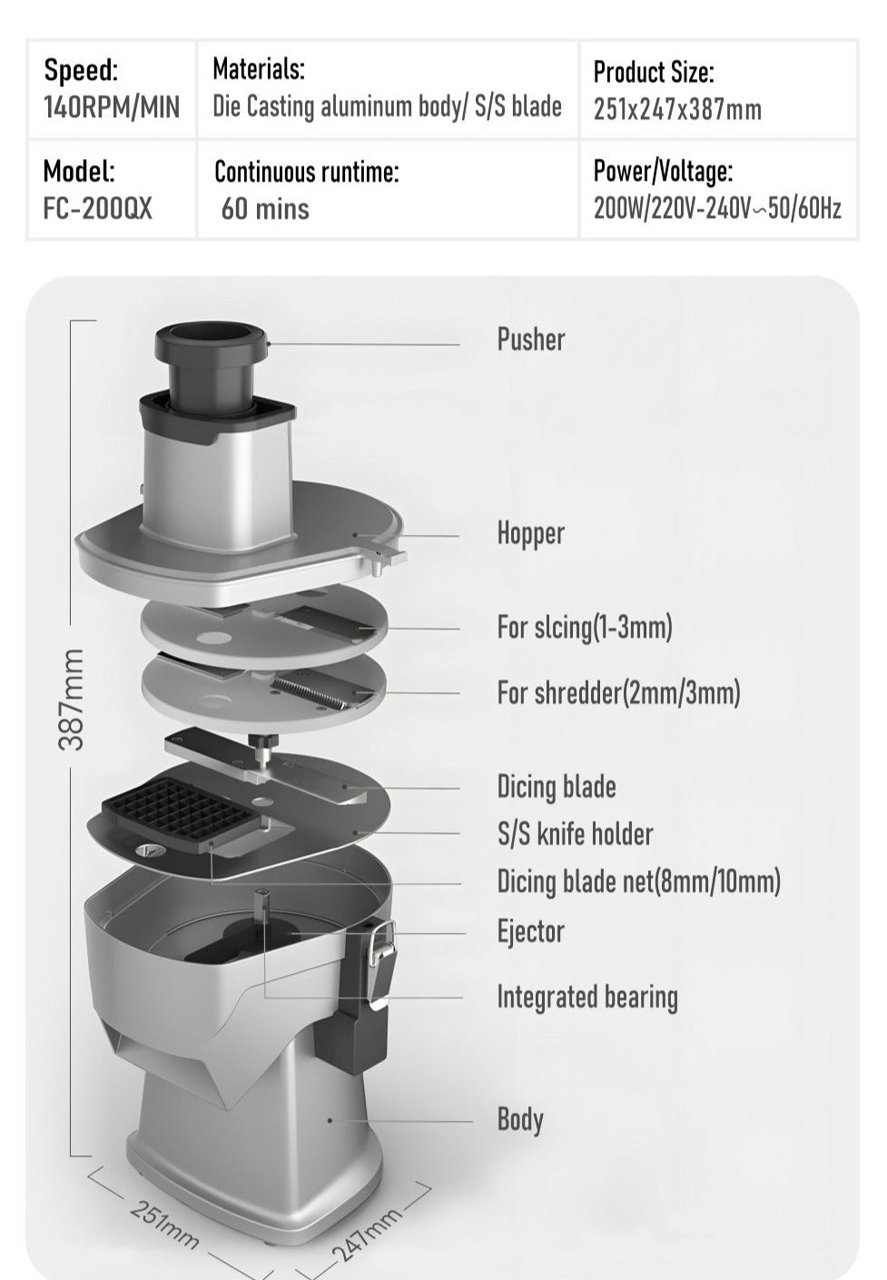 Commercial/Domestic Vegetable cutter/chopper machine Electric/ Food pr ...