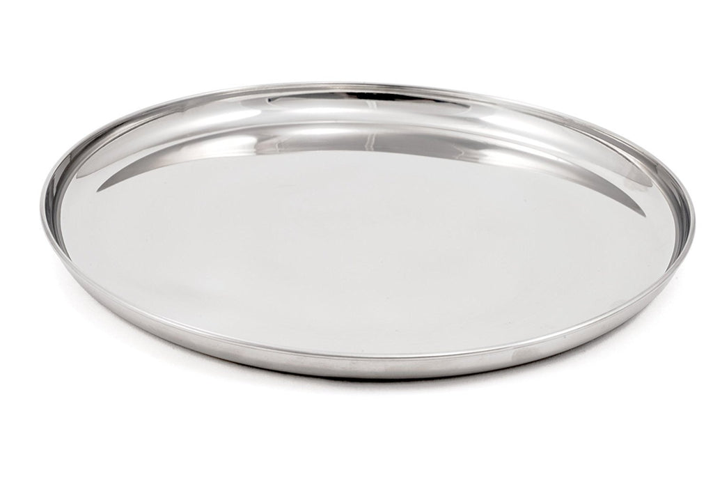 Stainless steel sapphire plain Thali/Plate Sapphire 3 Sizes – The ...